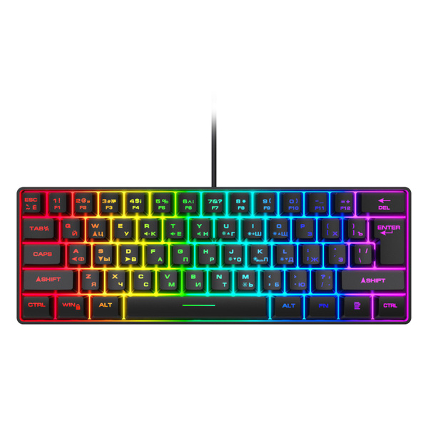 Механическая клавиатура 61 клавиша черная RGB (русская) купить по ...