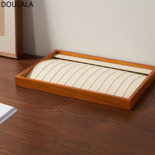 DOULALA Лоток Для Ювелирных Изделий С Деревянными Решетками, Витрина Для Ювелирных Ожерелий, 35 ...