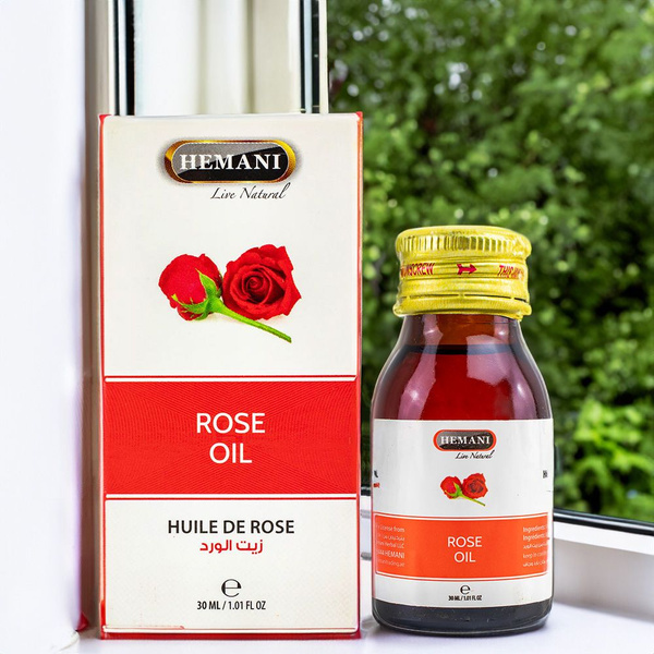 Масло розы Hemani Rose Oil 30 мл купить на OZON по низкой цене (526354416)