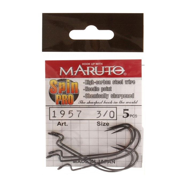 Maruto, Крючки офсетные Maruto, серия Spin Pro 1957, цвет BN, № 3/0, 5 штук в наборе - купить с ...