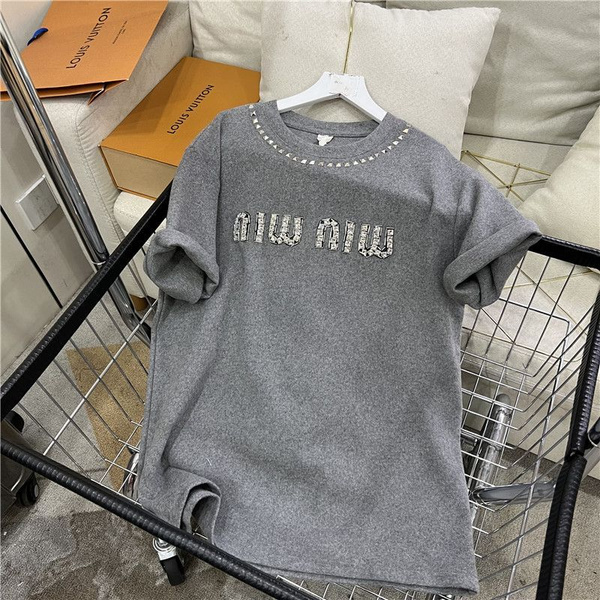 Футболка Miu Miu, размер 46, 48, цвет пепел, 1 - купить по выгодной цене в интернет-магазине ...