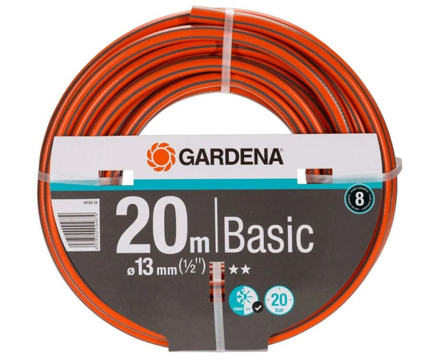 Шланг поливочный Gardena Basic 13 мм (1/2'') 20 м 18123-29, ПВХ ...