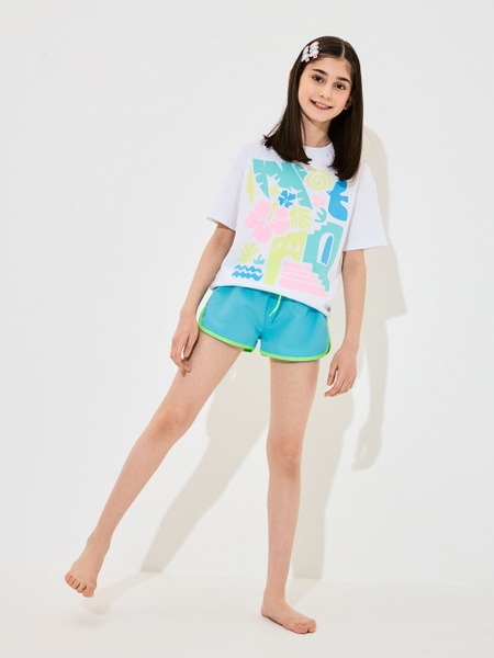 Шорты для плавания Девочки Acoola Текстиль голубой, салатовый, размер 158, 164 Китай ...