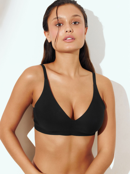 Бюстгальтер Женский SilkRoad без косточек, бесшовный, размер 75C, 80A черный Полиамид, Эластан ...