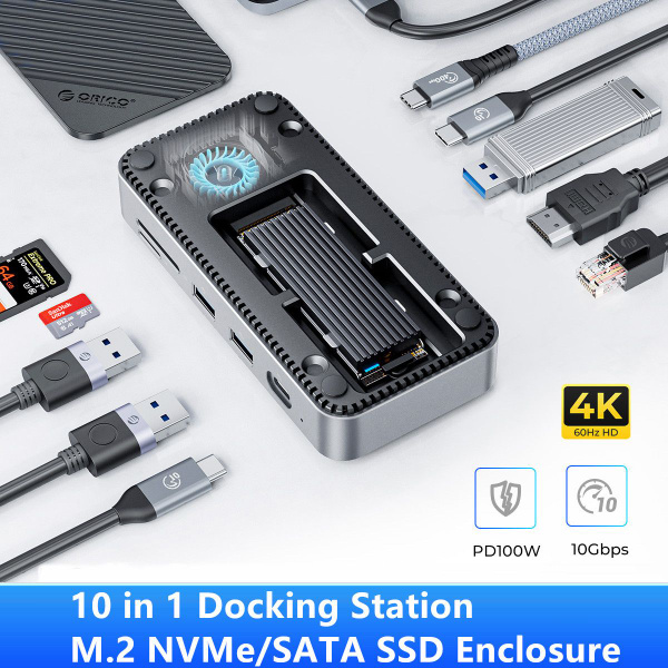 Характеристики Док-станция для жестких дисков ORICO с корпусом SSD M.2 ...