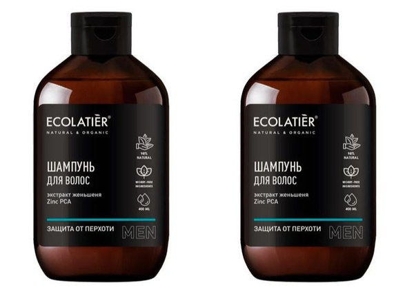 Ecolatier Шампунь для волос Защита от перхоти, мужской, 400 мл, 2 шт - купить с доставкой по ...