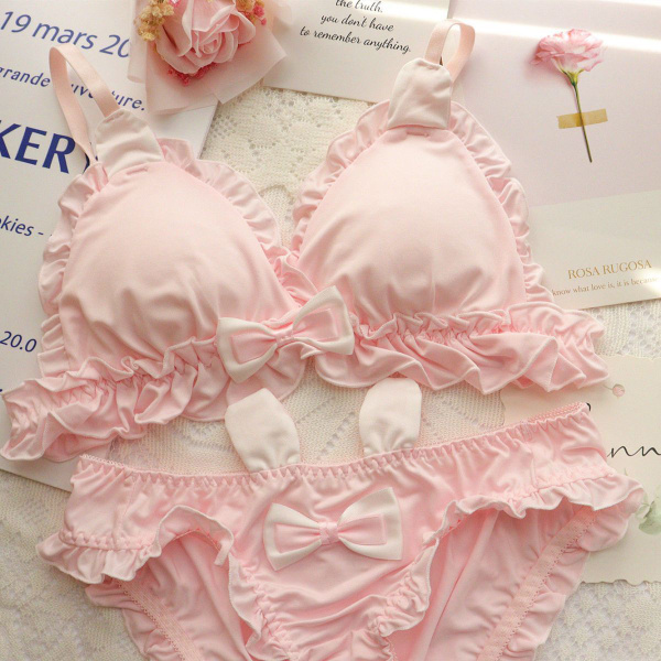 Комплект белья Женский SYJWY розовый Политекс Бахрома, размер 75A, 75B Повседневный Орнамент ...