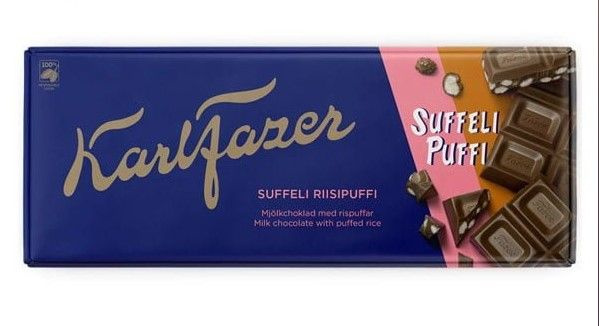 Молочный шоколад с воздушным рисом Karl Fazer Suffeli Puffi, 200 гр ...