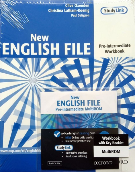 New English File Pre-intermediate Workbook with key and MultiROM Pack ...