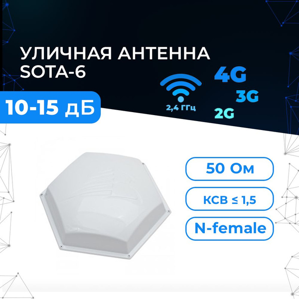 Универсальная сотовая антенна GSM/3G/4G SOTA-6 для всех диапазонов ...
