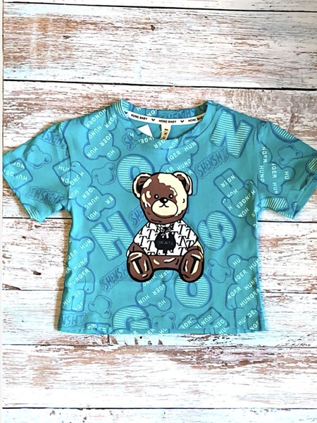 Футболка Hone Baby, размер 116, цвет бирюзовый, Хлопок - 95%, Эластан ...