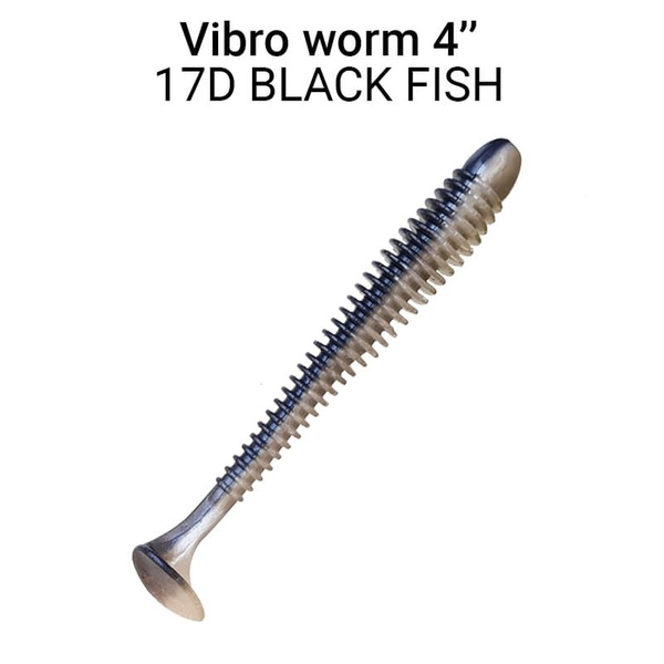 Силиконовые приманки Crazy Fish Vibro Worm 4'' 75-100-17d-6, кальмар, 5 ...