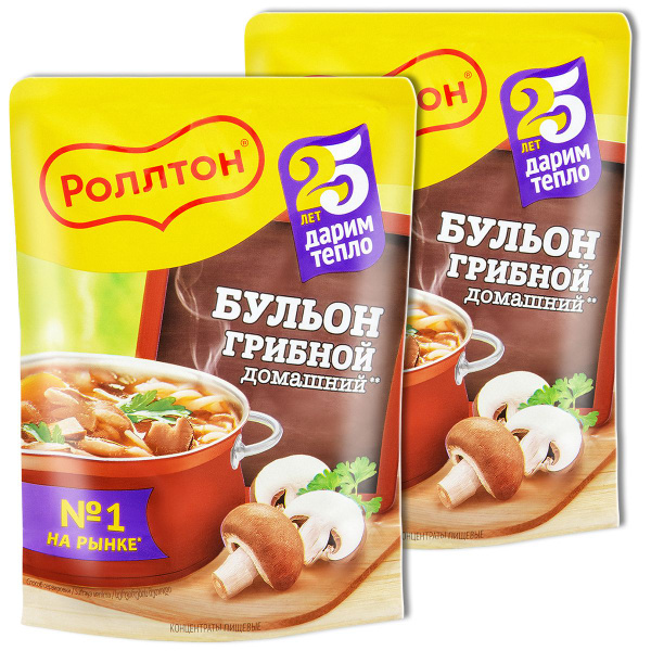Роллтон Бульон "Грибной" домашний в пакете, 90 г, 2 шт. - купить с ...