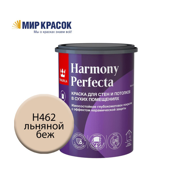 Краска Tikkurila Perfecta Гладкая, Акриловая, Глубокоматовое покрытие ...