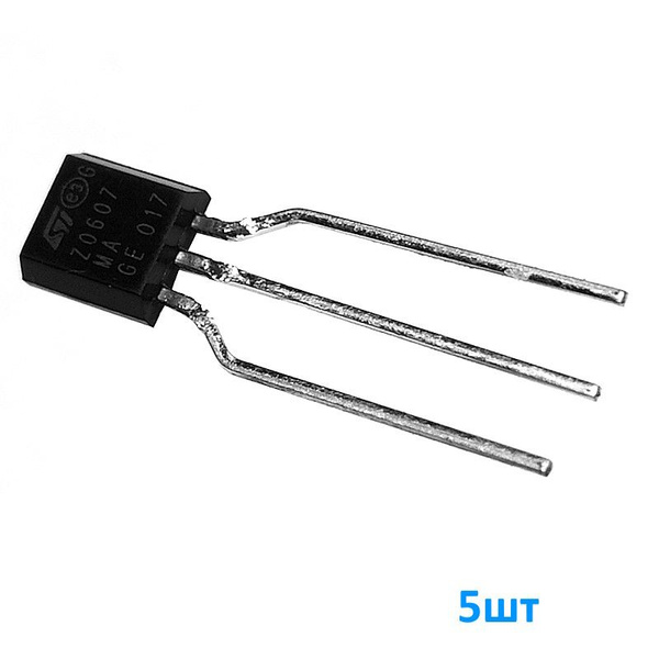 Z00607MA, (Z0607MA) Симистор, 600В, 0.8А, корпус TO92, заменяет MAC97A6 ...