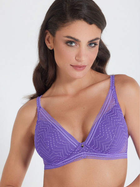 Бюстгальтер Женский Palmetta классическая чашка, размер 80C фиолетовый Повседневный Россия ...