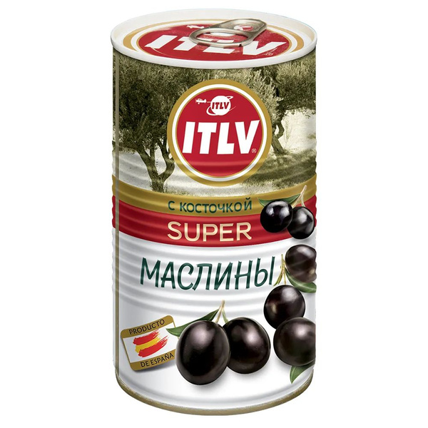 ITLV Оливки Супер черные с косточками 370 мл - купить с доставкой по ...