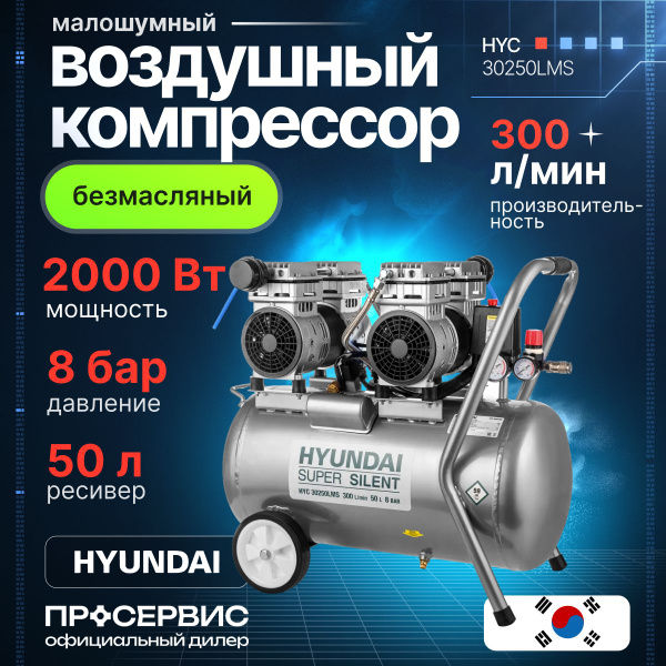 Компрессор Безмасляный Hyundai, 2000.1 Вт - купить по выгодным ценам в ...