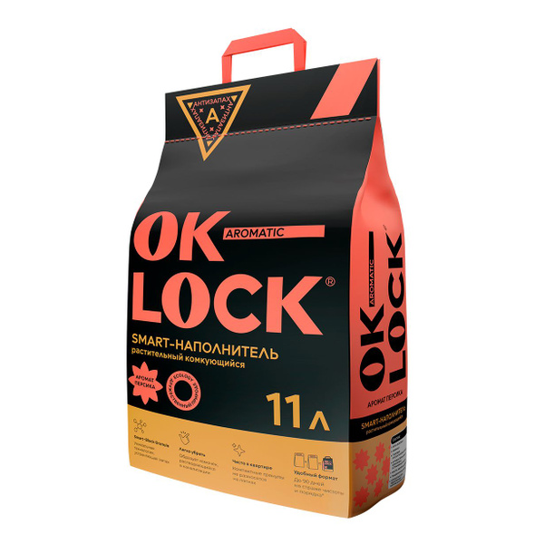 OK-LOCK Наполнитель Растительный Комкующийся Персик 4700г. - купить с доставкой по выгодным ...