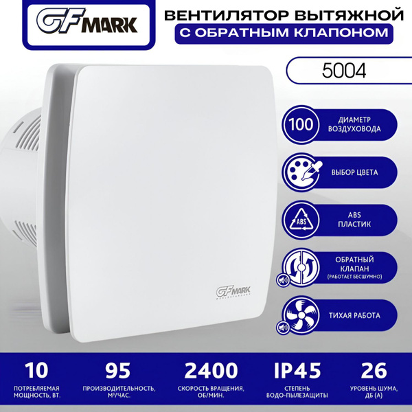 Вытяжной вентилятор с обратным клапаном и москитной сеткой Gfmark 5004 - купить с доставкой по ...