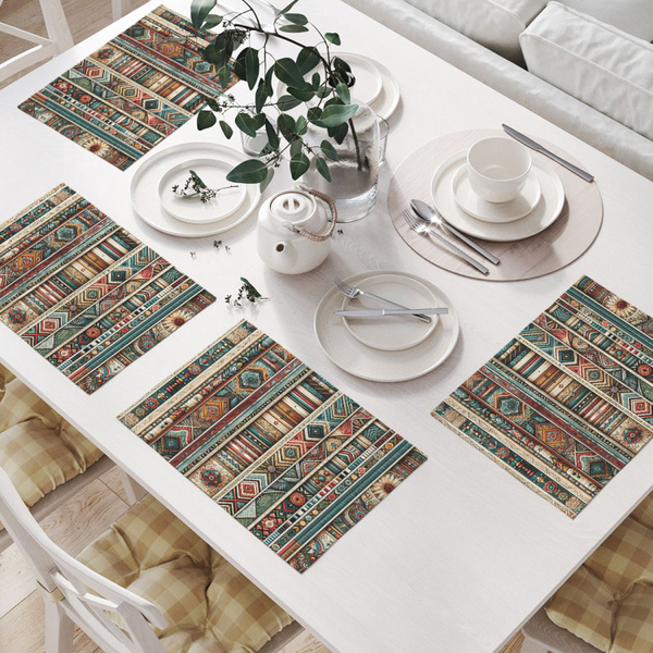 Салфетки на стол для сервировки прямоугольные, плейсмат "Узор по дереву" JoyArty, 32x46 см, в ...