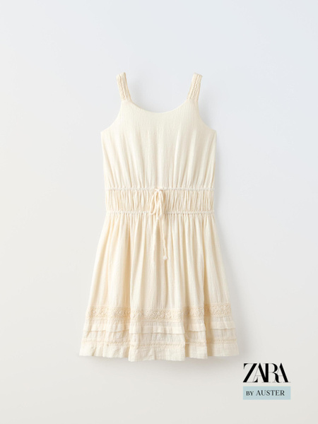 Платье детское ZARA STRAPPY GATHERED DRESS, 128, Девочки, Лето, размер 128, материал Хлопок ...