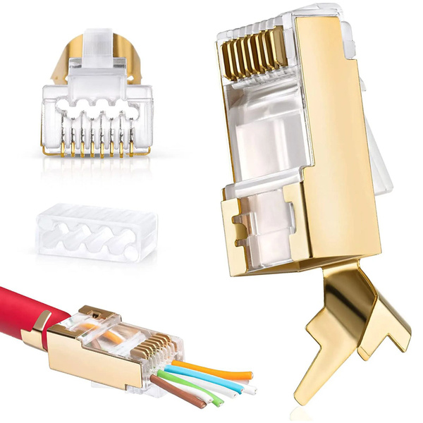 50шт RJ45 модульный штекер 50UM / 10-гигабитная кристаллическая головка ...