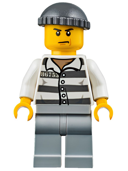 Минифигурка Lego Police - Jail Prisoner 86753 Prison Stripes jail006 U ...