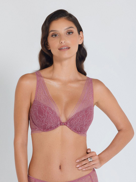 Бюстгальтер Женский Palmetta пуш-ап, размер 75B розовый Кружево Вечерний/праздничный Россия ...