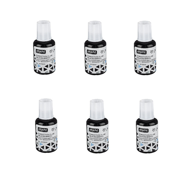 Attache Selection Корректирующая жидкость Black &White, 20 мл, 6 уп купить на OZON по низкой ...