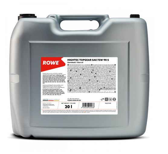 Трансмиссионное масло синтетика ROWE HIGHTEC TOPGEAR SAE 75W-90 S 20л 25002-0200-99 - купить по ...