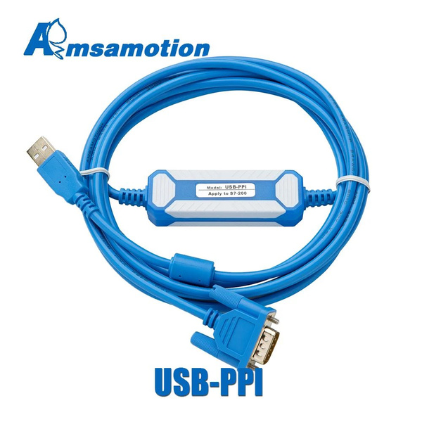 Кабель для программирования ПЛК USB-PPI Адаптер USB к RS485 для ПЛК ...
