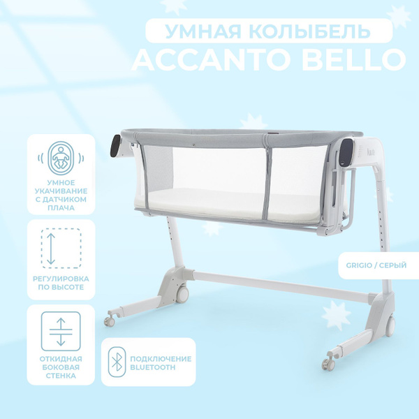 Детская приставная кроватка-колыбель Nuovita Accanto Bello, с функцией ...