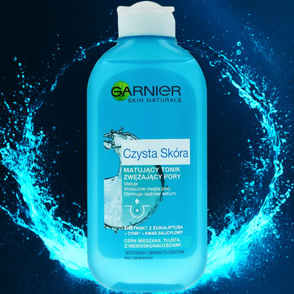 GARNIER, Гарньер Чистая кожа, тоник очищающий с цинком против черных ...