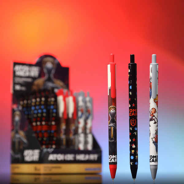 Ручка Hatber шариковая автоматическая Atomic Heart Синяя 0,7мм 36шт в картонной Дисплей-витрине ...