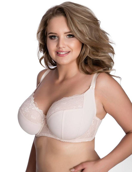 Бюстгальтер Женский Akcent, размер 90G бежевый Полиамид, Эластан Повседневный Польша Крючки ...