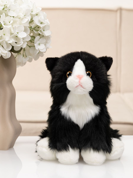 Мягкая игрушка реалистичная MAXITOYS черно-белый котик - купить с ...