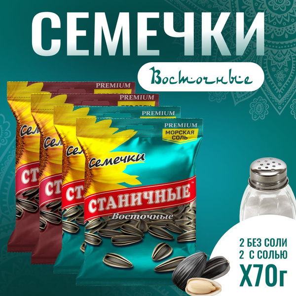Станичные Семечки Жареные Неочищенные 70г. 4шт - купить с доставкой по ...