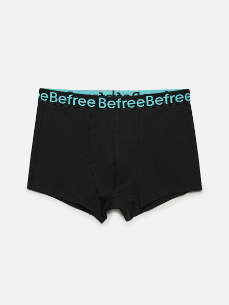 Трусы Мужской Befree боксеры Текстиль бирюзовый, размер 44 Бангладеш Повседневный Надписи, рост ...