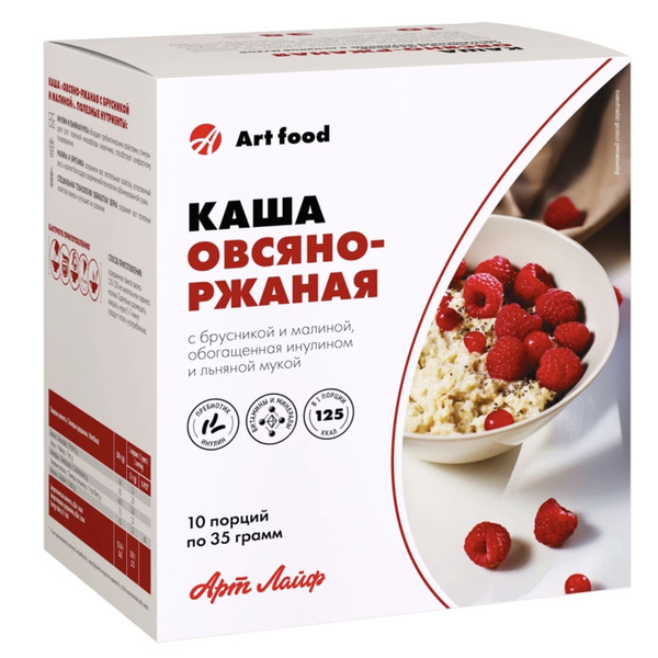 Арт Лайф каша быстрого приготовления Овсяно-ржаная с брусникой и ...