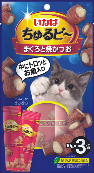 Лакомство INABA Churu Bee Запеченные трубочки для кошек Тунец Магуро и ...