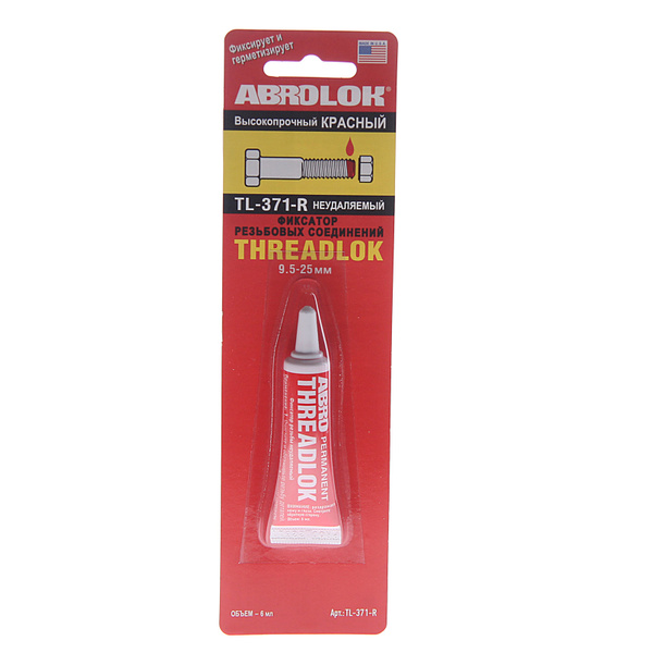 Фиксатор резьбы сильной фиксации 6мл ABRO ABRO TL-371-R - купить по ...