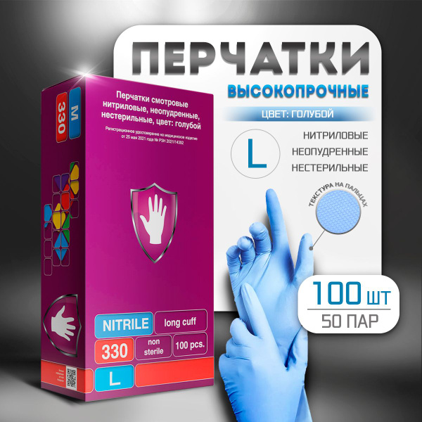 Перчатки нитриловые одноразовые Safe&Care перчатки медицинские ...