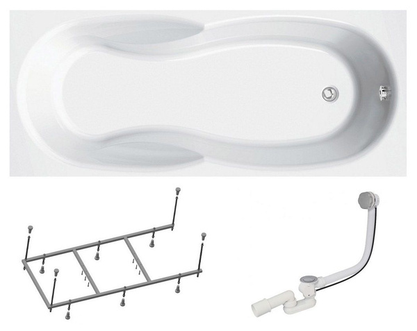 Vesta 150x70 Прямоугольная ванна C-bath (каркас+сифон в комплекте ...