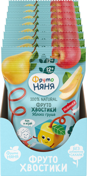 Фрутохвостики ФрутоНяня яблоко, груша, 15г х 8 шт. купить на OZON по ...