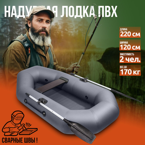 Лодка ПВХ для рыбалки Аква Оптима 220, графит купить на OZON по низкой ...