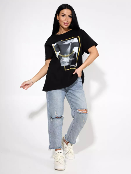 Футболка Seffo, размер 68, цвет черный графит, белый, 100% хлопок ...