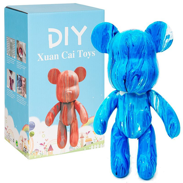 Мишка с красками BEARBRICK Синий голубой - набор для творчества. Свежие ...