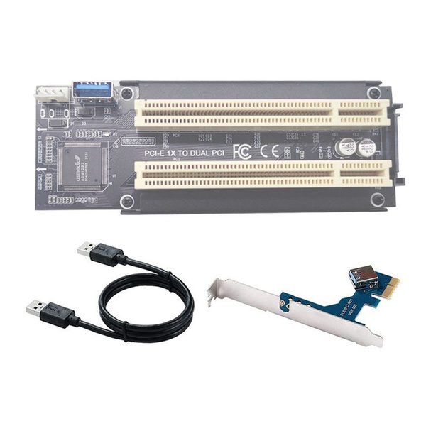 Переходная плата адаптера Pci-E to Dual Pci Pci-Express X1 Pcie 2 с ...