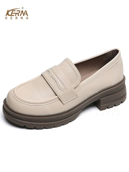 Лоферы Женский KERNA кремовый, размер 35 Каблук + платформа На любой сезон Без застёжки Китай ...